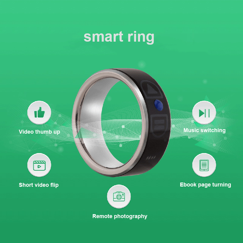 Smart Health Ring Heart Rate Sleep Tracking Fitness Smartring with Notification Light Display ...